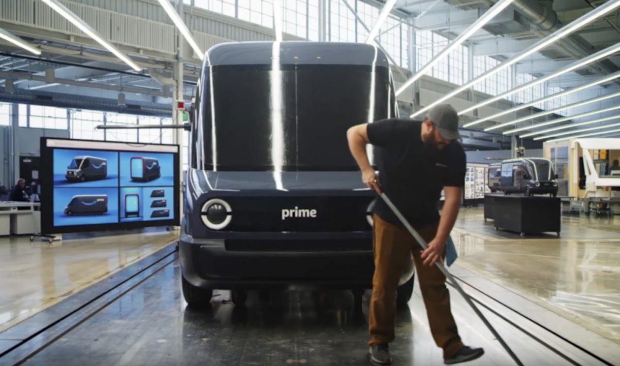 Rivian Amazon Van Front - Driving ECO