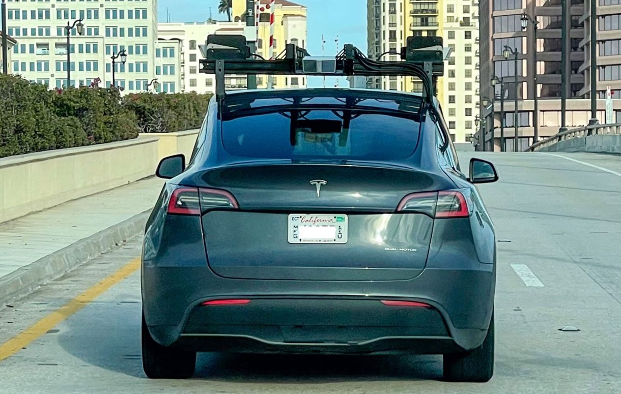 A Tesla test car with LiDAR sensors triggers all the rumors