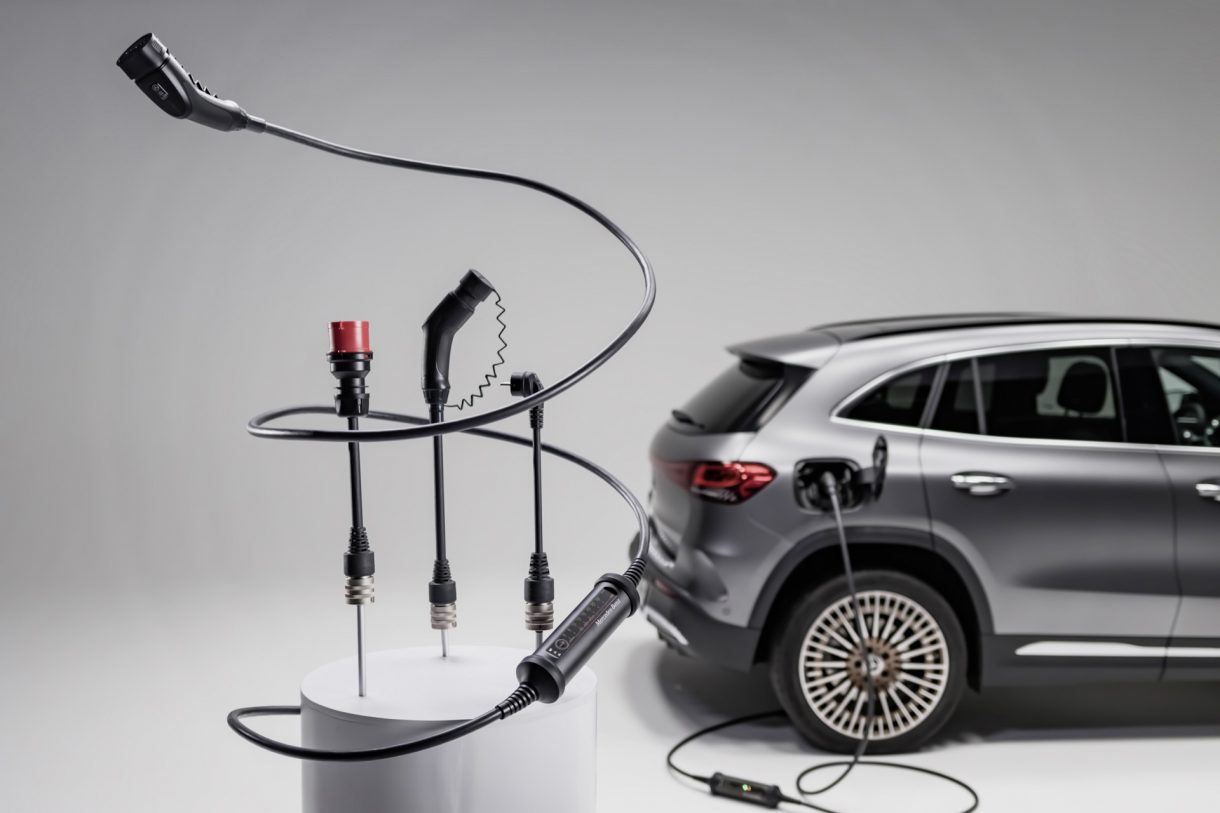 The Mercedes Benz Flexible Charging System One cable for all sockets