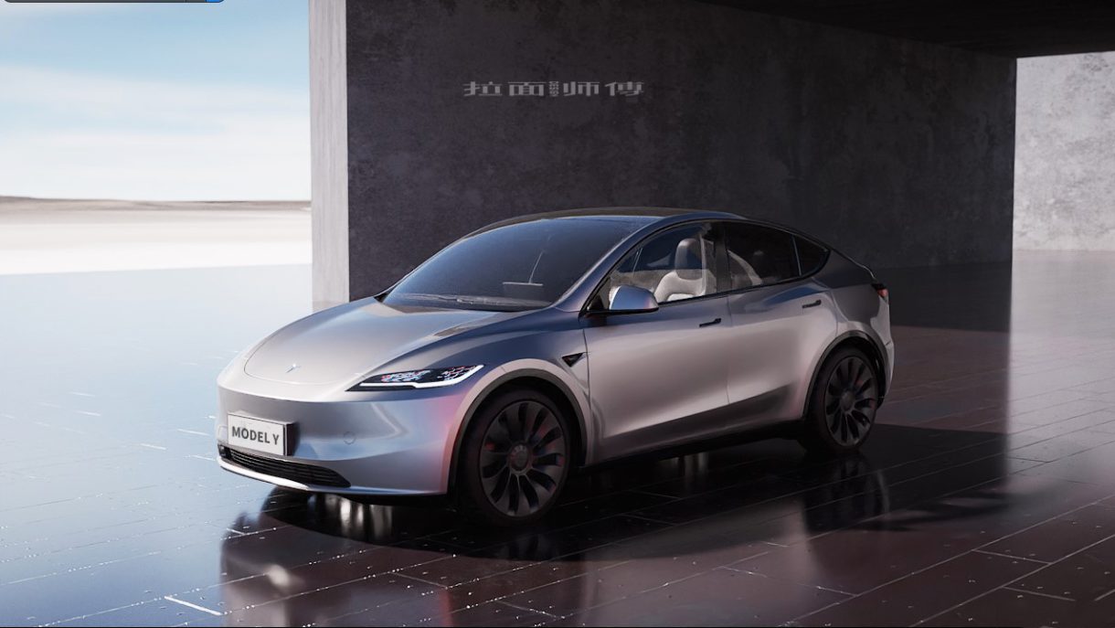Tesla Model Y Render Silver - Driving ECO