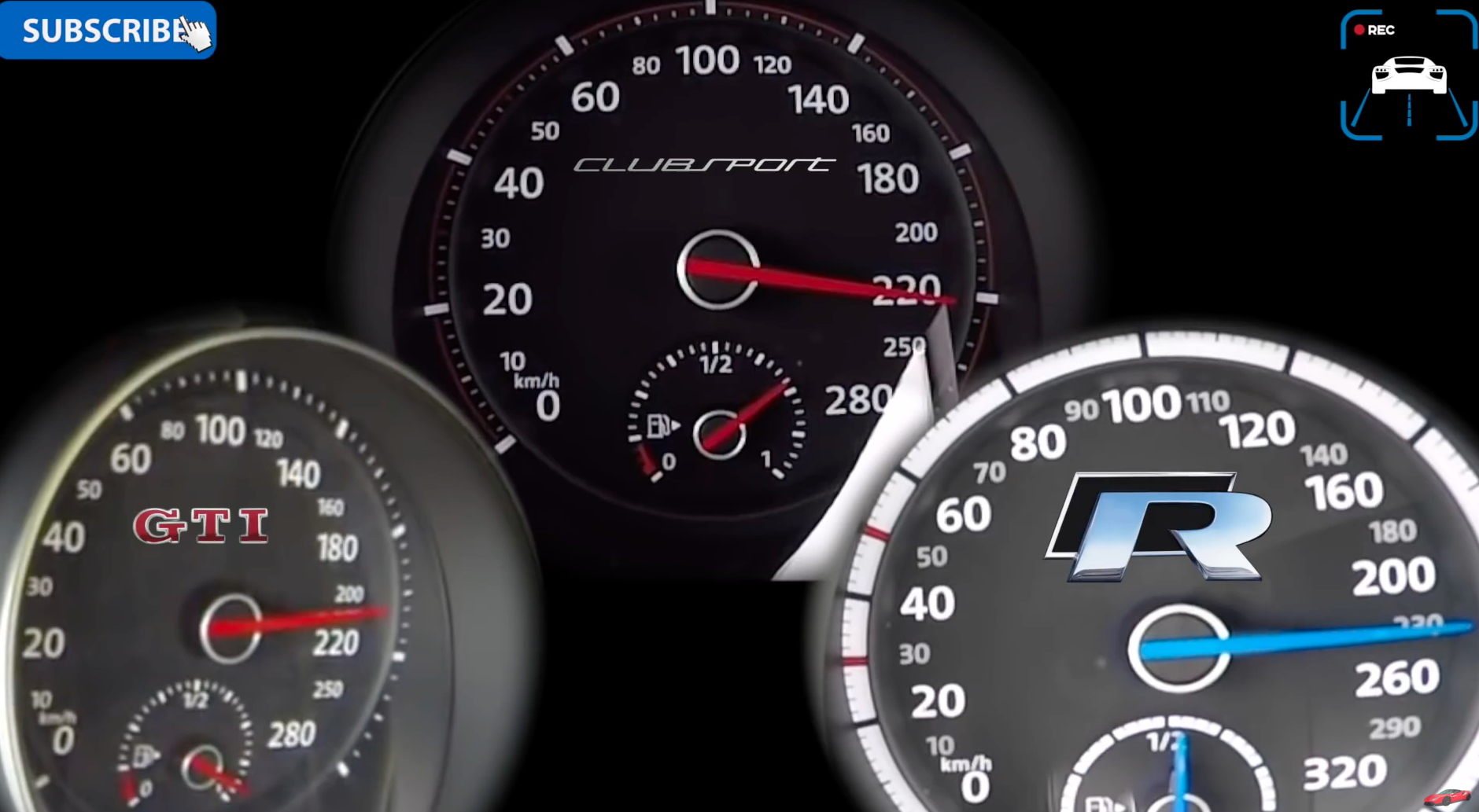 Golf GTI VS Clubsport VS Golf R: an acceleration battle, three brothers ...