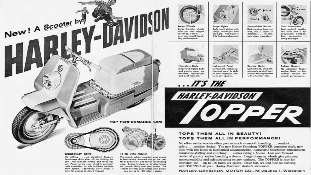 Así era la Topper, la primera scooter de Harley-Davidson