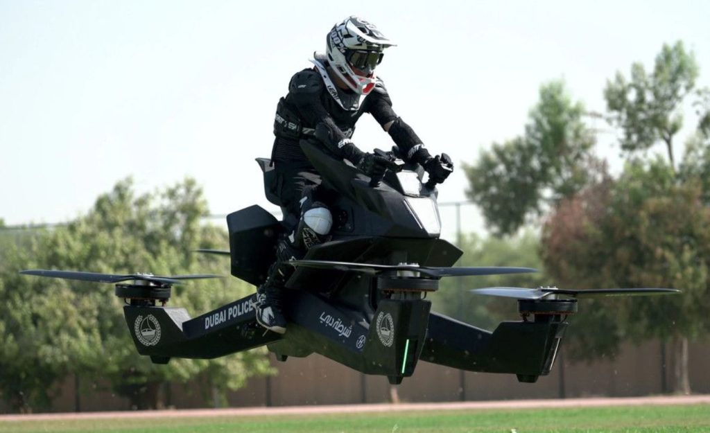 Dubai Police's flying motorbike in a video