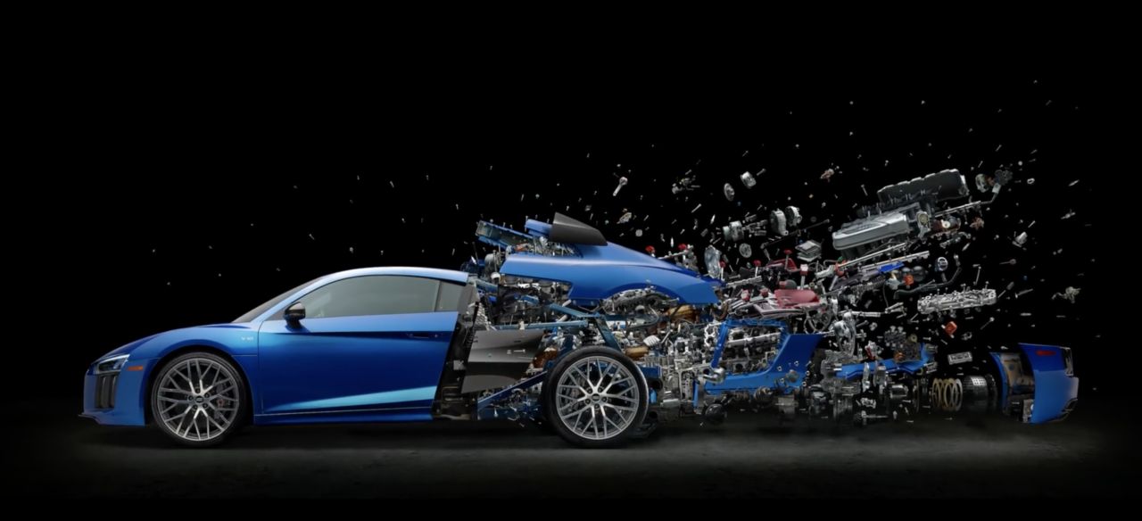 Audi R8 engine stripped down to celebrate 10 years