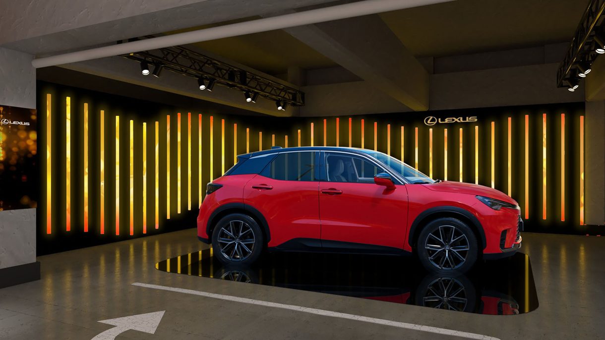 The Lexus LBX on display through an immersive experience in London