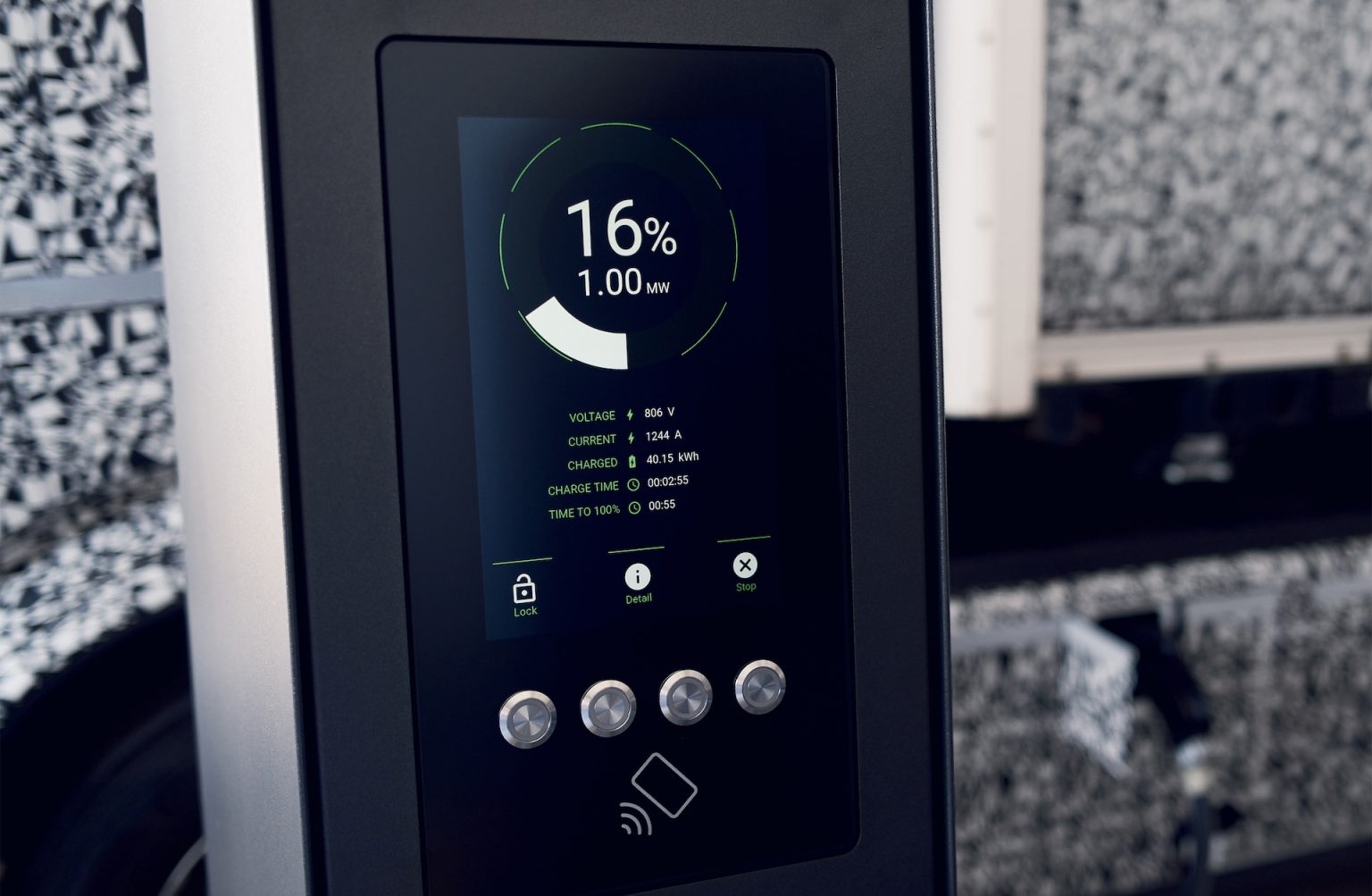 This is Alpitronic's new one-megawatt charging system for electric trucks