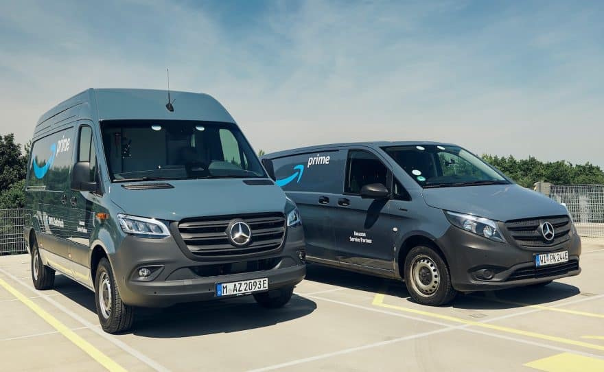 Amazon adds 5 Mercedes-Benz electric vans to its European delivery fleet.