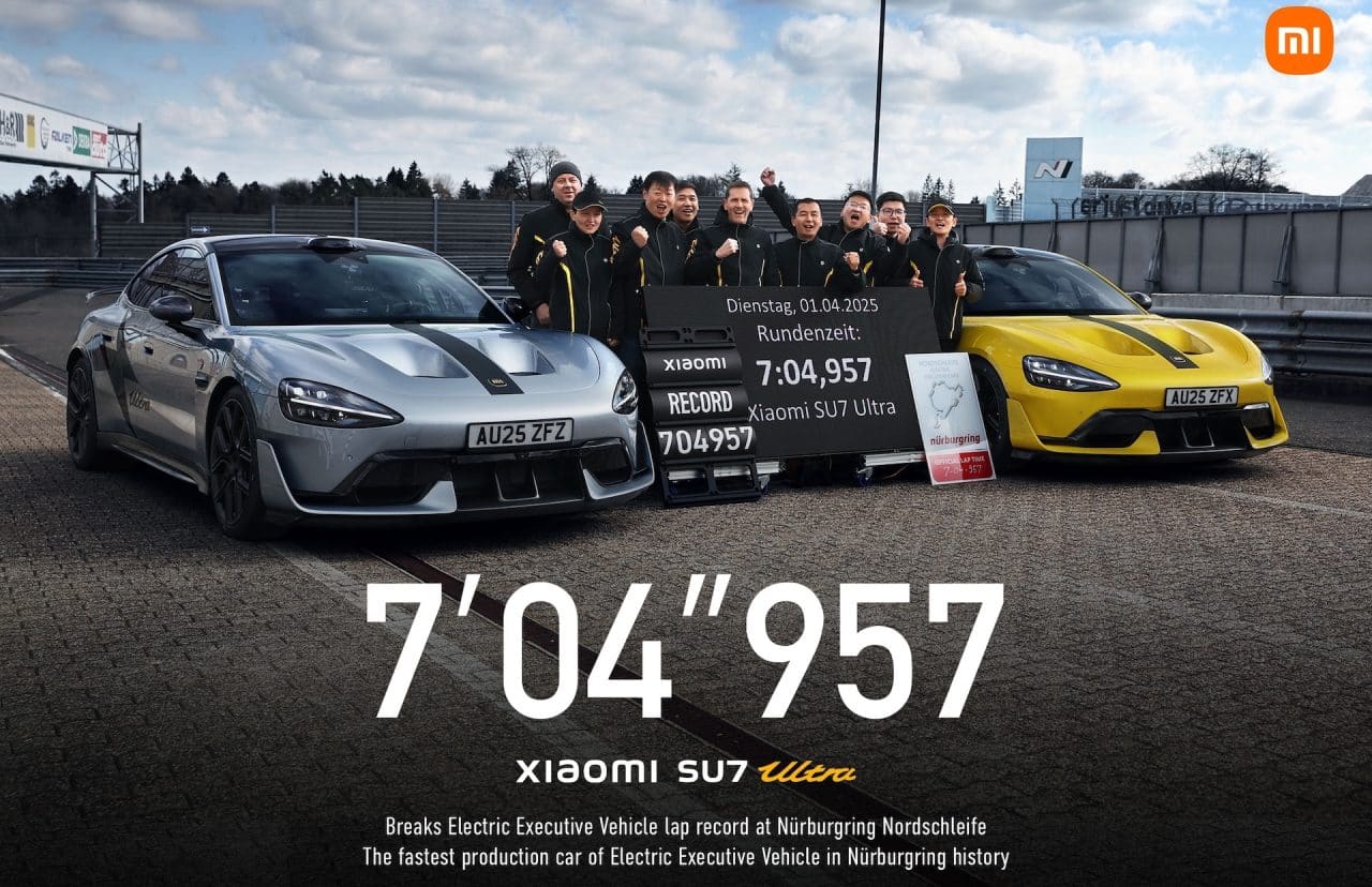 Xiaomi revienta el récord de vuelta rápida en Nürburgring con una unidad de producción del SU7 Ultra